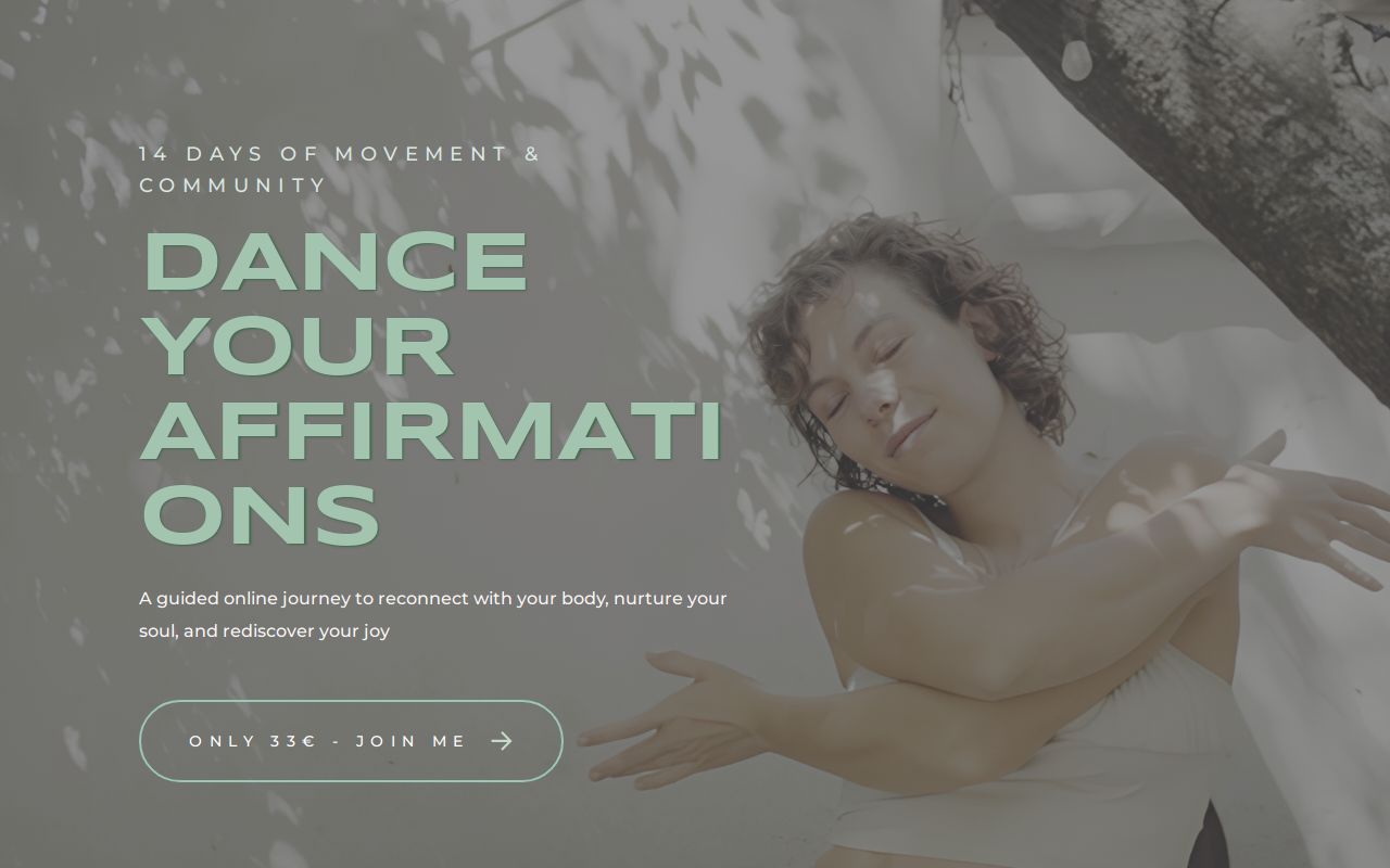 Dance your Affirmations | Landing page
